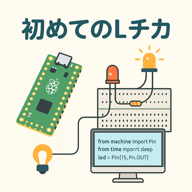 【初心者向け】Raspberry Pi PicoでLチカ入門｜MicroPythonでLEDを点滅させよう！ | Lovely pico